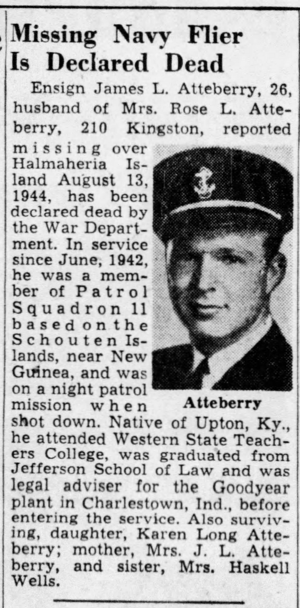 Atteberry Jr. , James Lawrence – ww2 Europe